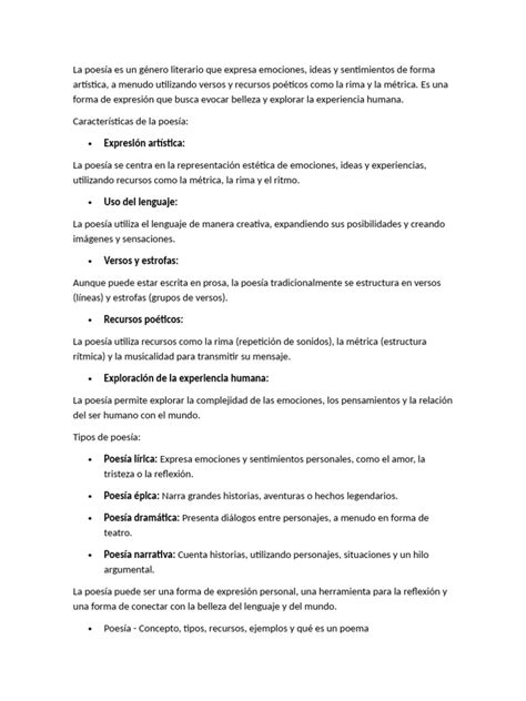 La Poesía Pdf Poesía Las Artes
