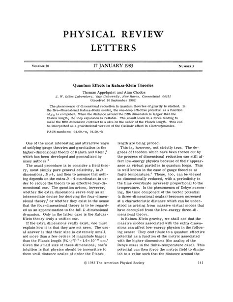 Pdf Quantum Effects In Kaluza Klein Theories