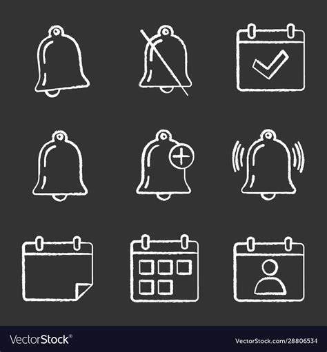 Uiux Chalk Icons Set Royalty Free Vector Image