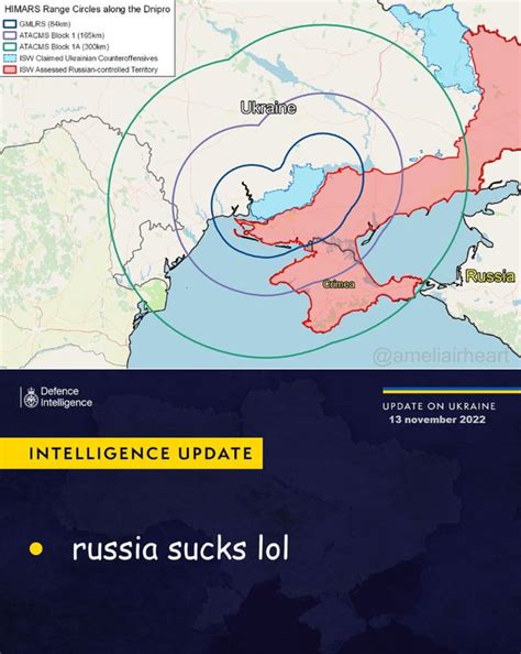 Approximate Range For Gmlrs Now In Use Launched From Himars Vic Kherson Is The Blue Circle