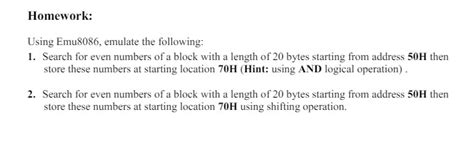 Solved Homeworkusing Emu8086 ﻿emulate The Following1