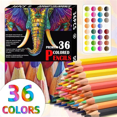 36 Color Colored Pencils Set Professional Art Drawing Pencils For