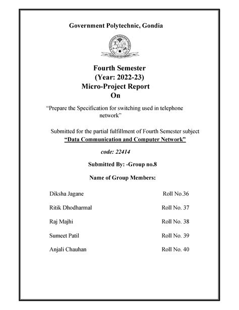 Dcc Microproject Group 8 Government Polytechnic Gondia Fourth