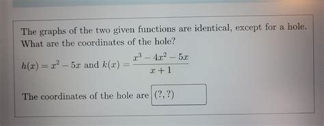 Solved The Graphs Of The Two Given Functions Are Identical