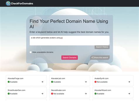 i made an ai driven website to generate domain name suggestions r webdev