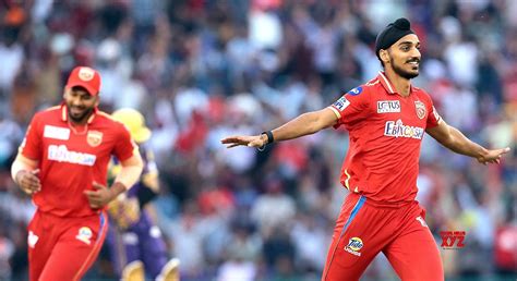 Mohali Pbks Arshdeep Singh Celebrate After Taking Kkrs Mandeep Singh Wicket Gallery