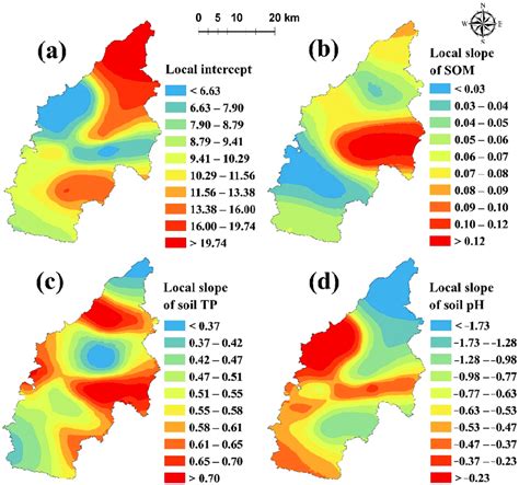 Spatial Distribution Maps Of Local Regression Coefficients Generated By