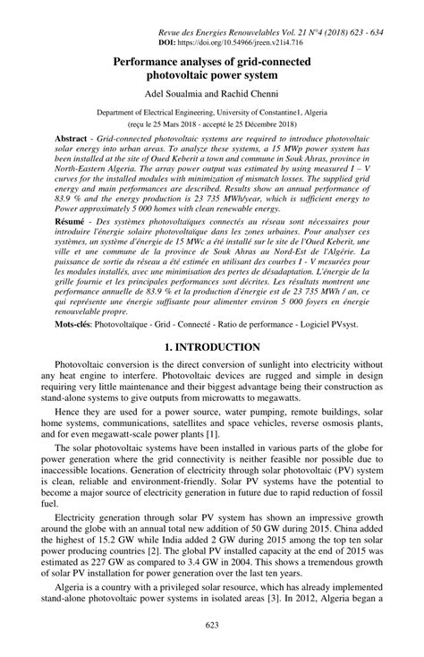 Pdf Performance Analyses Of Grid Connected Photovoltaic Power System