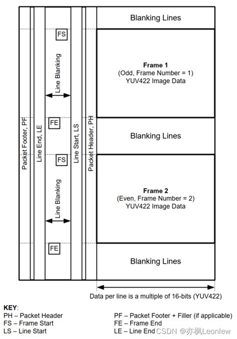 Mipi Csi 2笔记（14） Low Level Protocol（包数据载荷大小相关规则，帧格式示例，数据交错data Interleave）csi 2 设备 Data Type