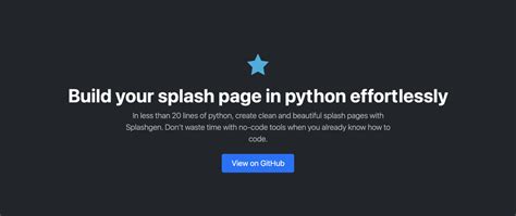 Splashgen Create Splash Pages In Less Than 20 Lines Of Python For Free