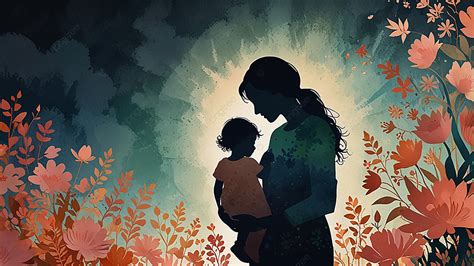 사랑과 자연을 가진 꿈꾸는 어머니의 하루 배경 어머니의 날 배경 엄마와 아이 실루엣 어머니와 아이 배경 배경 일러스트 및 사진 무료 다운로드 Pngtree