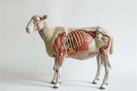 Premium Photo Sheep Anatomy Showing Body And Head Face With Muscular System Visible Isolated