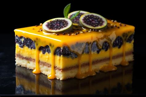 Sweet Passionfruit Slice Generate Ai Stock Illustration Illustration