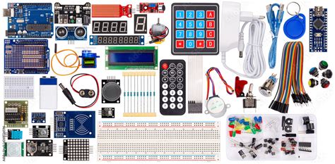 set collection microcontroller parts board display sensor button