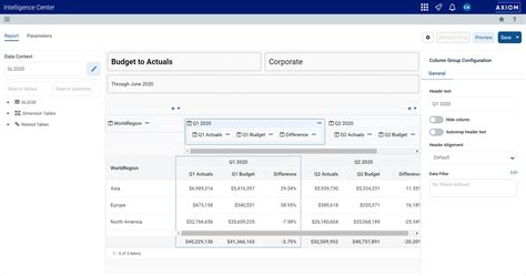 Defining Column Groups For A Web Report