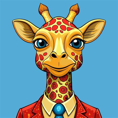 Premium Vector A Giraffe With A Tie And A Tie That Says Giraffe