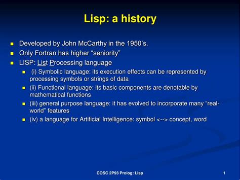 Ppt Exploring Lisp A Journey Through History And Syntax Powerpoint