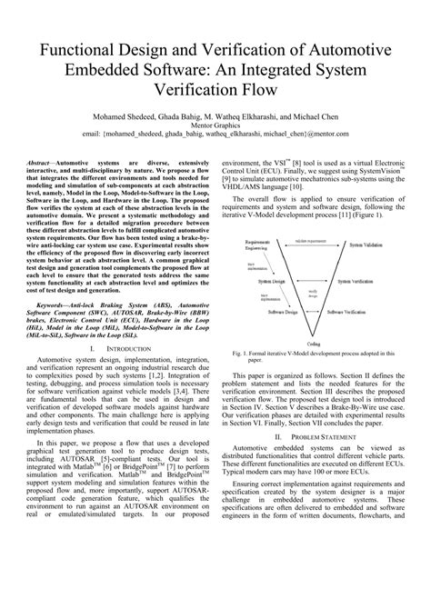 Pdf Functional Design And Verification Of Automotive Embedded Software An Integrated System