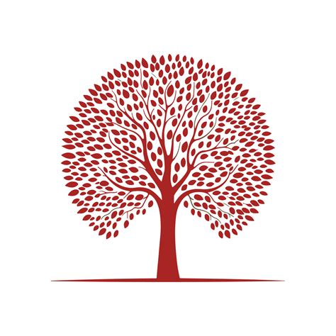 Tree With Red Leafs Red Tree Beautiful Big Tree Vector Art