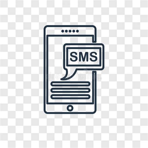 Sms Concept Vector Linear Icon On Transparent Backgroun Stock Vector Illustration Of