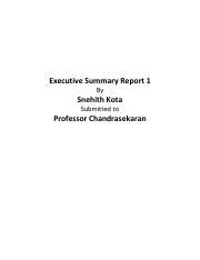 Executive Summary Report Pdf Executive Summary Report By Snehith Kota Submitted To