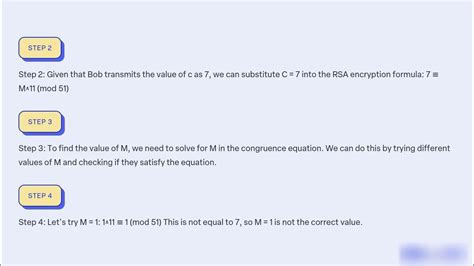 In The Rsa Encryption Scenarioalice And Bob Utilize A Public Key N51 E11 Subsequentlybob