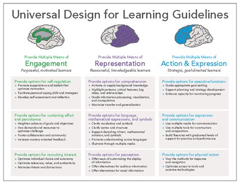 Graphic Of The Udl Guidelines Instructional Design Universal Design