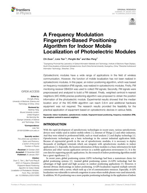 Pdf A Frequency Modulation Fingerprint Based Positioning Algorithm