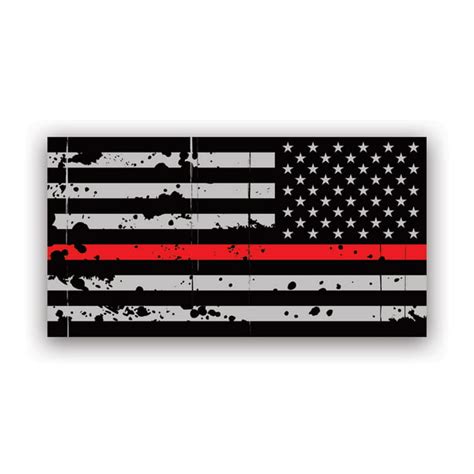 Reverse Distressed Thin Red Line Subdued American Flag Sticker Decal