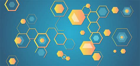 의료 및 과학 배너 또는 프레젠테이션을 위한 다각형이 있는 디지털 템플릿입니다 파란색 배경에 추상적인 육각형 하이테크 디지털 기술 및 엔지니어링 개념 0명에 대한 스톡 벡터