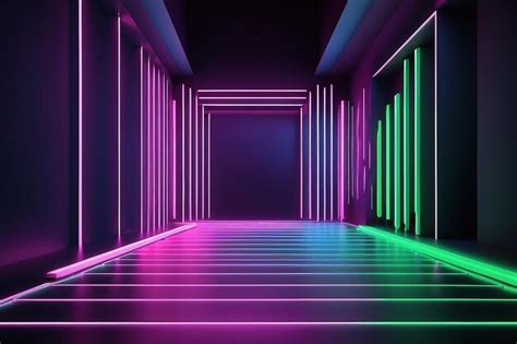 Premium Photo Abstract Neon Light Studio Appearing Glowing Green