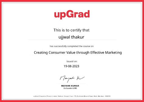 Ujjwal Thakur On Linkedin Marketingexcellence Customervalue Lifelonglearner Upgrad Marketing