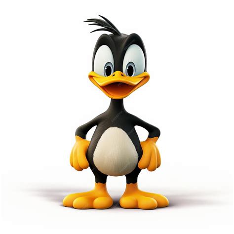 3d Daffy Duck Full Body Isolated White Background Image Premium Ai Generated Image