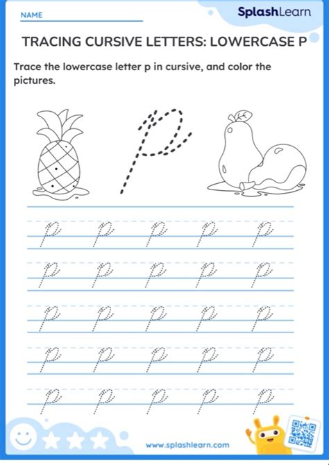 Cursive P Worksheet Worksheets Library