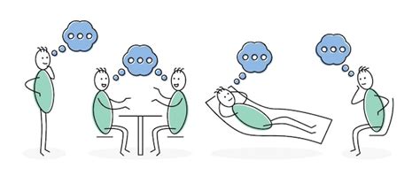 막대 그림 생각 벡터 흰색 배경에 고립의 집합입니다 프리미엄 벡터