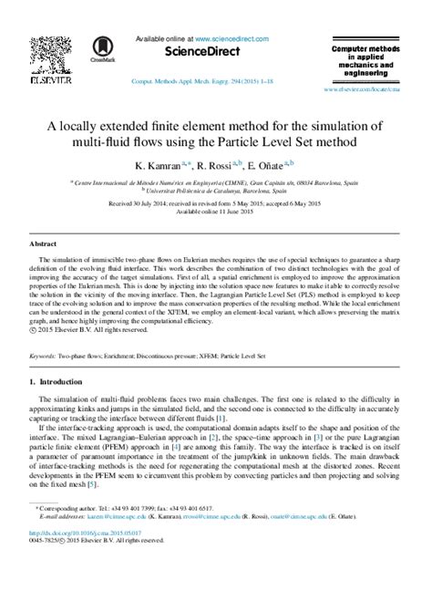 Pdf A Locally Extended Finite Element Method For The Simulation Of