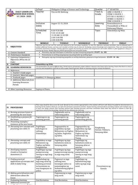 Week 2 Dlls Komunikasyon Pdf Learning Teachers