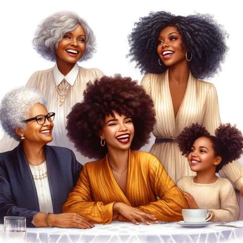 5 Generations Of Black Women Joyfully United Digital Art Download For