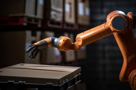 Premium Ai Image Pioneering Autonomy Witness The Robot Arm Masterfully Lift The Box