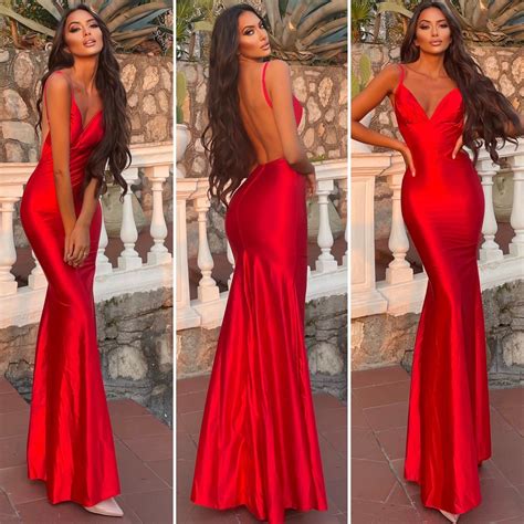Red Mermaid Evening Dresses Sexy Evening Dress Tight Formal Dress Sexy