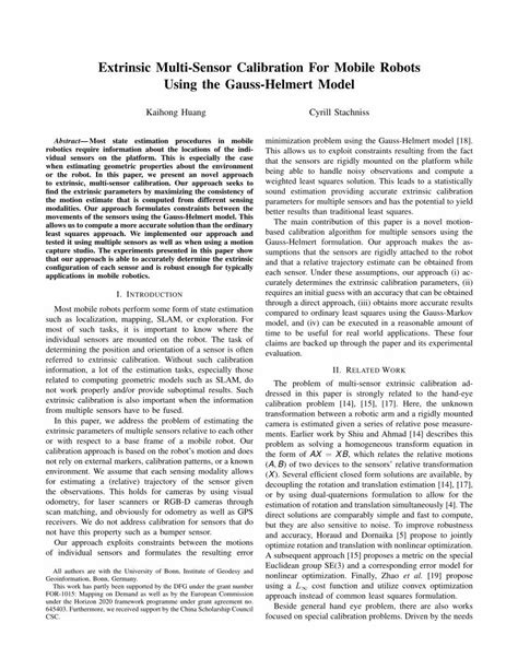 pdf extrinsic multi sensor calibration for mobile robots using