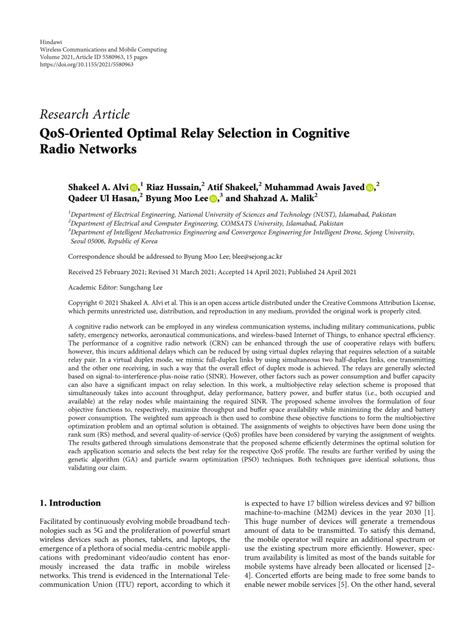 Pdf Qos Oriented Optimal Relay Selection In Cognitive Radio Networks