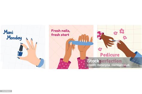 그림을 그리고 손톱을 정리하는 여자 매니큐어를 바른 여성 매니큐어 손 뷰티 트리트먼트 에스테틱 0명에 대한 스톡 벡터 아트 및 기타 이미지 Istock