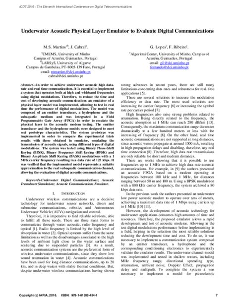 Pdf Underwater Acoustic Physical Layer Emulator To Evaluate Digital Communication