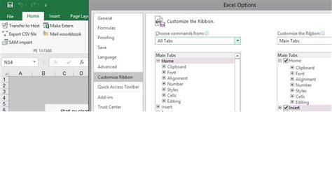 Vba Why Can I Find The Ribbon Visible In The Home Tab But Not In Excel Options Customize
