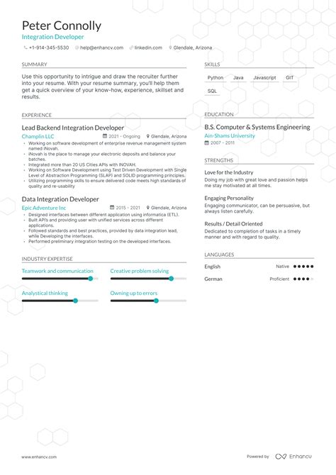 Integration Developer Resume Examples And Guide For 2023 Layout Skills Keywords And Job Description
