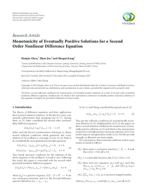 Pdf Monotonicity Of Eventually Positive Solutions For A Second Order