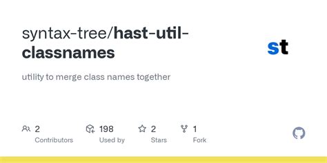 GitHub Syntax Tree Hast Util Classnames Utility To Merge Class Names
