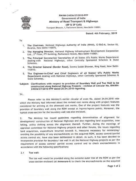 Boundary Wall And Toe Wall Circular Pdf