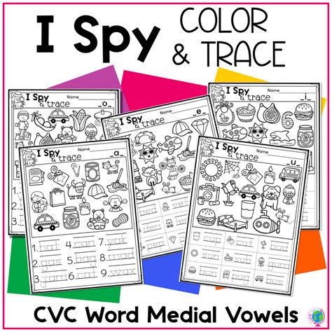 Cvc Words I Spy Trace And Color Life Over Cs Club